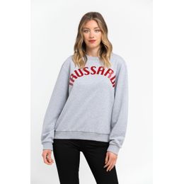 Trussardi - Pull en coton gris pour femme