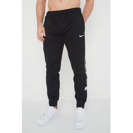 Nike Herren Wiederholung Taping Logo Fleece Cuffed Jogger in Schwarz