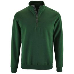 SOLS Herren Stan Kontrast Zip Neck Sweatshirt (Flasche gr&uuml;n)
