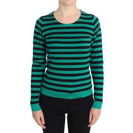 Dolce & Gabbana Dolce & Gabbana Damen Gr&uuml;ner Schwarzer Seidenkaschmirpullover