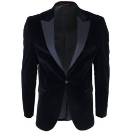 Schwarzer Herren-Smoking-Anzug-Blazer aus Samt