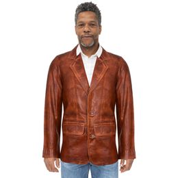 Herren-Blazer aus braunem Leder, Santiago