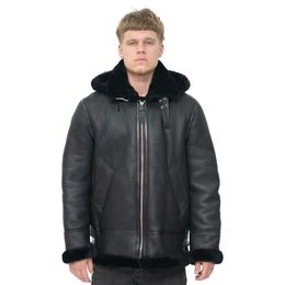 B3-Fliegerjacke aus Schafsleder mit Kapuze f&uuml;r Herren &ndash; Columbus
