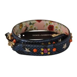 Dolce & Gabbana Dolce & Gabbana Elegante Blaue Pythonleder Tasche Damen Riemen