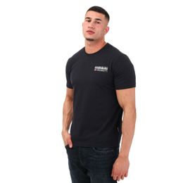 Herren Napapijri Kasba Logo Crew T-Shirt in Marineblau