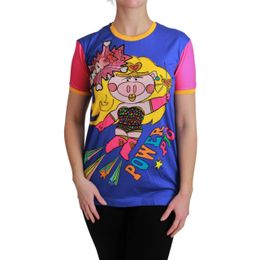 Dolce & Gabbana Dolce & Gabbana Damen Lila PIG SUPERGIRL Top Baumwoll-T-Shirt