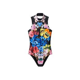 Desigual Damen Schwarz Multi&Auml;rmelloses Oberteil