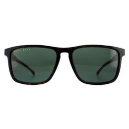 HUGO BOSS Square Mens Dark Havana Green Sonnenbrille