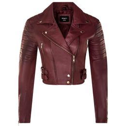 Damen Brando Kurze Lederjacke-Longtown