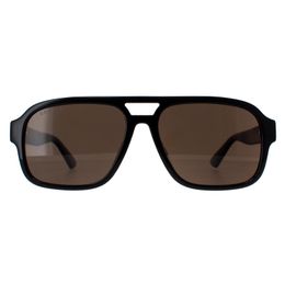 Gucci Aviator Herren Schwarz Braun Polarisiert GG1342S