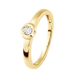 Diamant Solit&auml;r Ring 0,010 0,50 Karat Karat Illusion Gelbgold