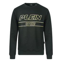 Philipp Plein Sport Gold Logo Schwarzer Pullover