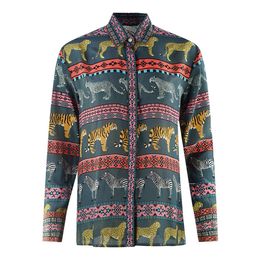 Inoa Masari Mara 1202110 Grey Long Sleeve Blouse Silk Shirt