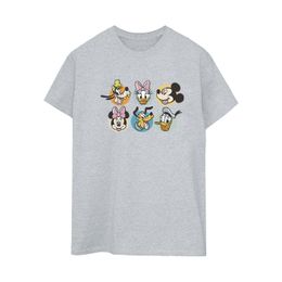 Disney - "Mickey Mouse And Friends Faces" T-Shirt f&uuml;r Damen (Grau)