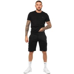 Enzo | Herren T-Shirt Trainingsanzug mit Shorts Set - Schwarz