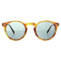 Oliver Peoples Runde Herren Semi Matt Havanna Indigo Photochromic Sonnenbrille