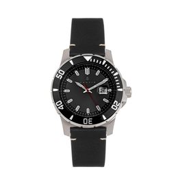 Nautis Dive Pro 200 Lederarmbanduhr mit Datum