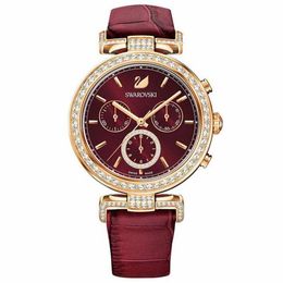 Swarovski 5416701 Era Journey Dunkelrot Rose-Gold-Ton PVD Damenuhr