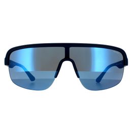 Police Semi Rimless Mens Matte Midnight Blue Mirrored Sonnenbrille