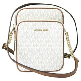 Michael Kors Jet Set Travel Signature Mittlere Logo Ketten Crossbody Flugtasche