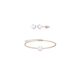 Vollmond Kristall Perlenset - Rose Gold und Kristall