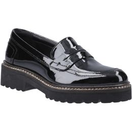 Pod Kenny Leder Damen Schwarz Lack Loafers
