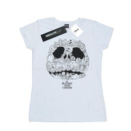 Disney - "Nightmare Before Christmas Jack Skellington Jack-O-Lanterns" T-Shirt f&uuml;r Damen (Wei&szlig;)