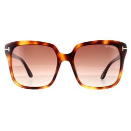 Tom Ford Rectangle Womens Blonde Havanna Brown Gradient Sonnenbrille