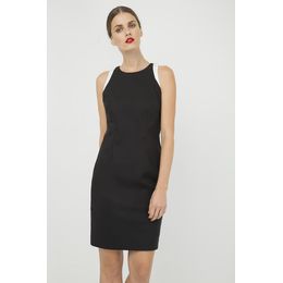 &Auml;rmelloses schwarzes Kleid mit Kontrastdetail