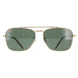 Ray-Ban Square Unisex Gold Gr&uuml;n RB3636 Neu Karawane