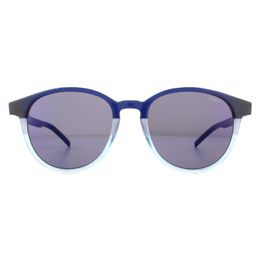 Hugo by HUGO BOSS Runde Mens Matte Blau T&uuml;rkis Blau Spiegel Sonnenbrillen
