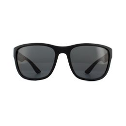 Prada Sport Sonnenbrille PS01US DG05S0 Schwarz Gummi Grau