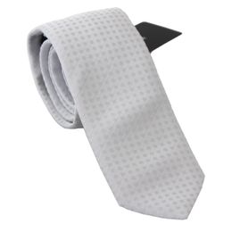 Dolce & Gabbana Dolce & Gabbana White Patterned Classic Mens Slim Necktie Tie (cravate)