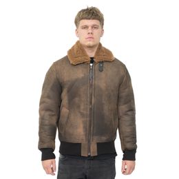 Herren-Bomberjacke aus antikem Schaffell &ndash; Algorta