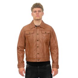 Retro-Truckerjacke aus Leder f&uuml;r Herren &ndash; Constantine
