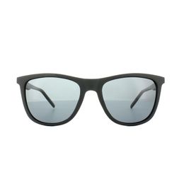 Polaroid Rectangle Mens Schwarz Grau Polarisierte Sonnenbrille