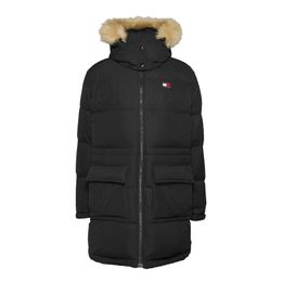 Damenjacke der Marke Tommy Jeans in der Farbe schwarz. Die Jacke ist aus recyceltem Polyester hergestellt und hat eine normale Passform. Auf der Brust befindet sich das kultige Tommy-Logo. Marke: Tommy JeansModellname: Midi Alaska Faux Fur JacketKategorie: DamenjackeMaterialien: recyceltes Polyester, KunstpelzFarbe: schwarz