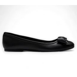 Windsor Smith - Schwarze flache Lederschuhe mit Schleife - Bunny