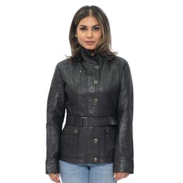 Damen-Bikerjacke aus Leder im Milit&auml;rstil &ndash; Phoenix