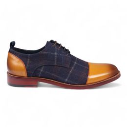 Justin Reess Herren Oxford-Brogue-Schuhe aus braunem Leder - Ronnie