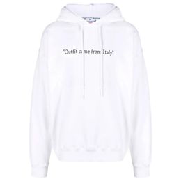 Off-White From Italy Design Wei&szlig;er Skate-Fit-Hoodie