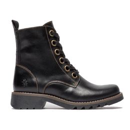 Fly London Damen RAGI539 Casual Rug Leder Schn&uuml;rstiefeletten schwarz