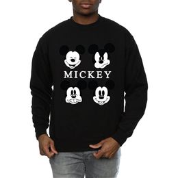 Disney Herren Vier K&ouml;pfe Mickey Mouse Baumwoll-Sweatshirt (schwarz)
