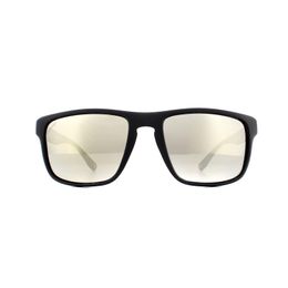 Montana Sonnenbrille SP314B Schwarzer Gummi Revo Silber Spiegel Polarisiert