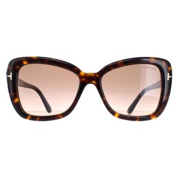 Tom Ford Square Damen Dunkel Havanna Braun Farbverlauf Maeve FT1008