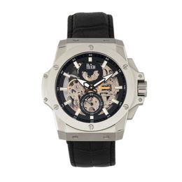 Reign Commodus Automatik-Skelett-Lederarmbanduhr