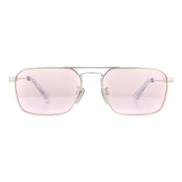 Police Rectangle Mens Shiny Palladium Pink Sunglasses