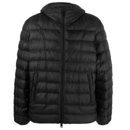 Diesel schlichte schwarze wattierte Kapuzenjacke