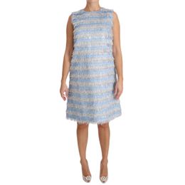 Dolce & Gabbana Dolce & Gabbana Women's Light Blue Silver Shift Gown Dress (robe droite)