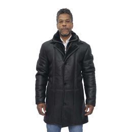 Warmer Herren-Lammfell-Schaffell-Ledermantel-Florence